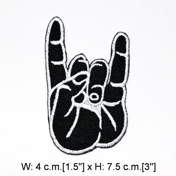 Accessories | Rock On Patch Hand Iron Symbol Concert Diy Finger | Poshmark